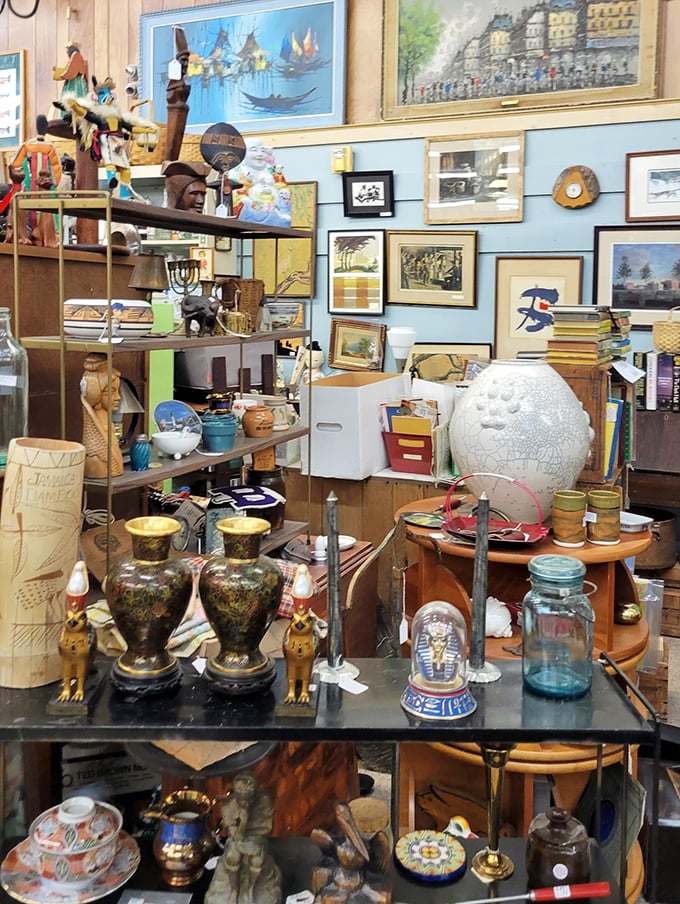 It's not clutter, it's curated chaos! This treasure trove of knick-knacks and doodads is like your grandma's attic, but with price tags.