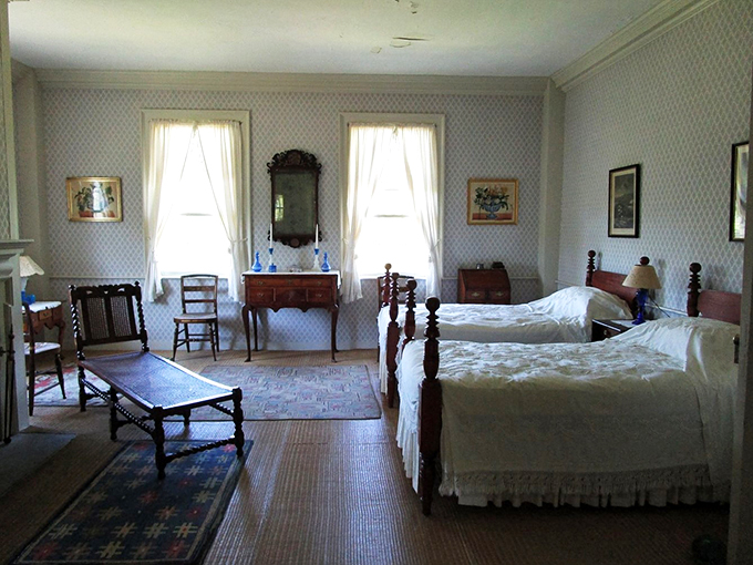 Sweet dreams are made of this: a bedroom that's part time capsule, part luxury retreat. Count sheep or count antiques &ndash; your choice!