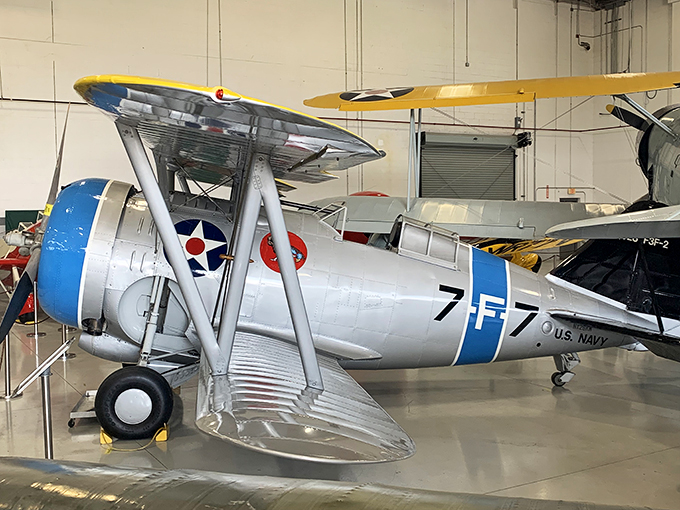 This silver beauty looks like it flew straight out of a 1940s Hollywood blockbuster. Cue the dramatic music and dashing pilot!