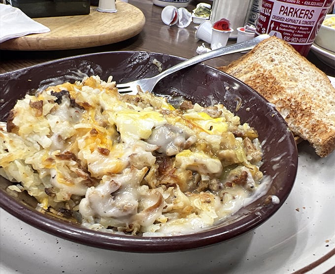 Breakfast of champions? More like breakfast of food coma dreams. This hearty bowl is comfort food's answer to "But first, coffee."