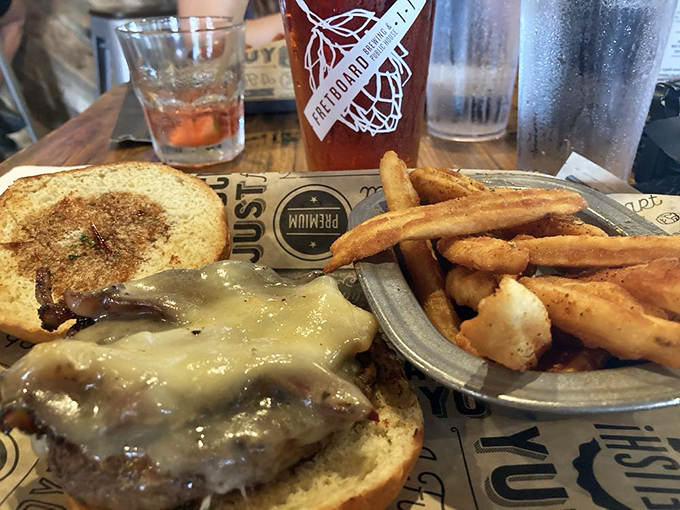 Holy mouthwatering masterpiece! This burger-and-beer combo looks so good, it might just make you forget about your diet. Sorry, not sorry!