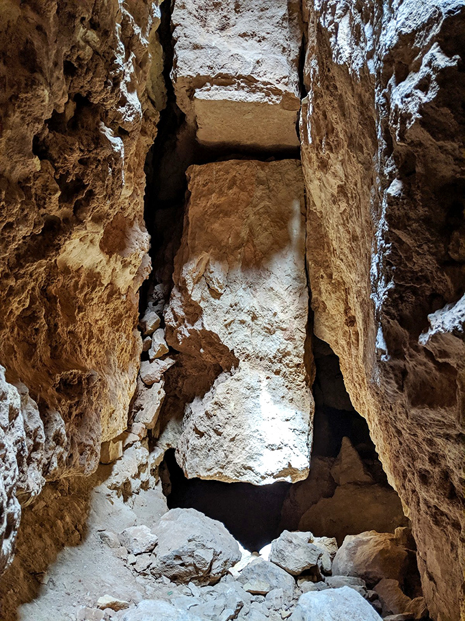 Deep within the earth, natural cave formations create eerie shadows and passages. This is definitely not your average tourist spot.