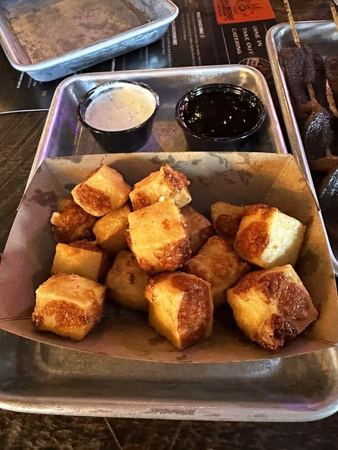 Golden nuggets of joy! These cheese curds are like edible sunshine, crispy on the outside and gooey on the inside. Wisconsin, eat your heart out!