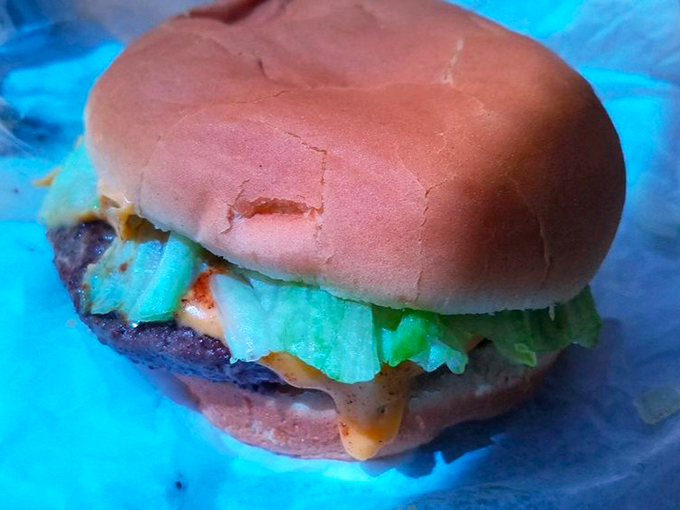 Behold, the humble cheeseburger in all its glory! This beauty could give any fancy gourmet burger a run for its money.