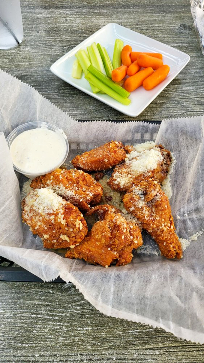 Wing perfection achieved! These crispy, golden-brown beauties are like the Schwarzenegger of chicken wings - beefy, bold, and guaranteed to leave an impression.