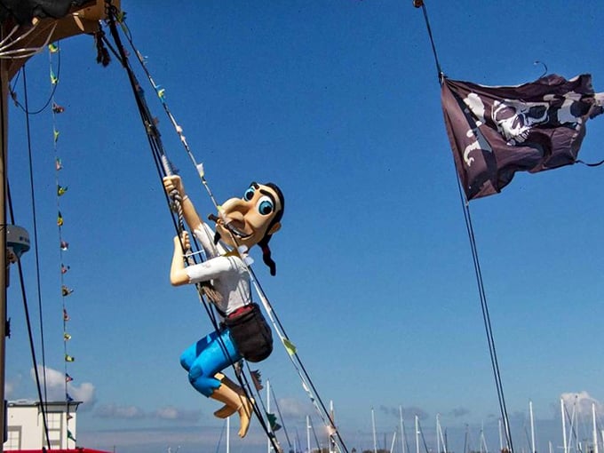 Who needs Disneyland when you've got this? This larger-than-life pirate mascot is ready to lead the charge into nautical mischief. Yo ho, yo ho, indeed!