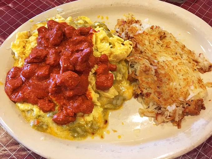 Holy mole, would you look at that! This red chili dish is hotter than a Tucson sidewalk in July, but twice as satisfying.
