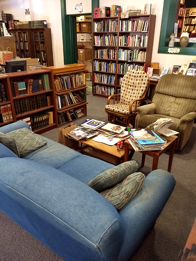 Cozy nooks and crannies abound. This reading corner invites you to sink into a good book and forget the world outside exists.