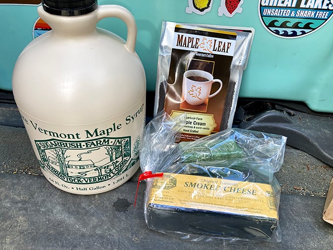 The holy trinity of Vermont: Maple syrup, smoked cheese, and pure bliss. Warning: May cause spontaneous happy dances.