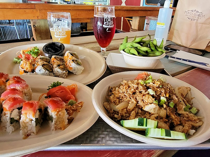 Sushi that's dressed to impress! These rolls are decked out with more toppings than a loaded baked potato at a county fair. 