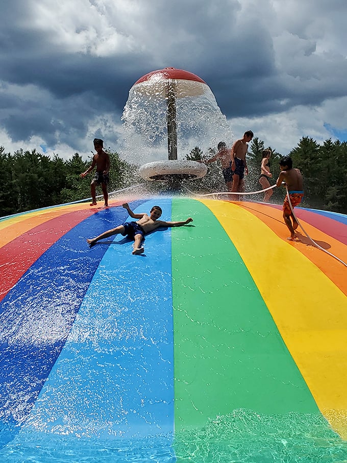Roadside refreshment! Aquaboggan's slides offer the perfect break from endless asphalt.