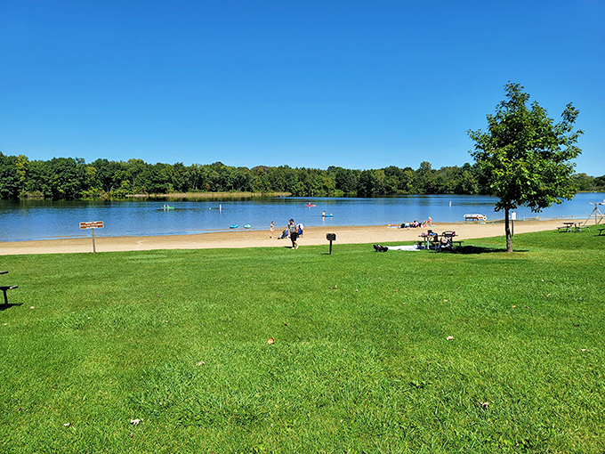 Bald Mountain's sun-kissed shores! This picturesque lake invites you to dive in, paddle around, or simply bask in nature's warm embrace.