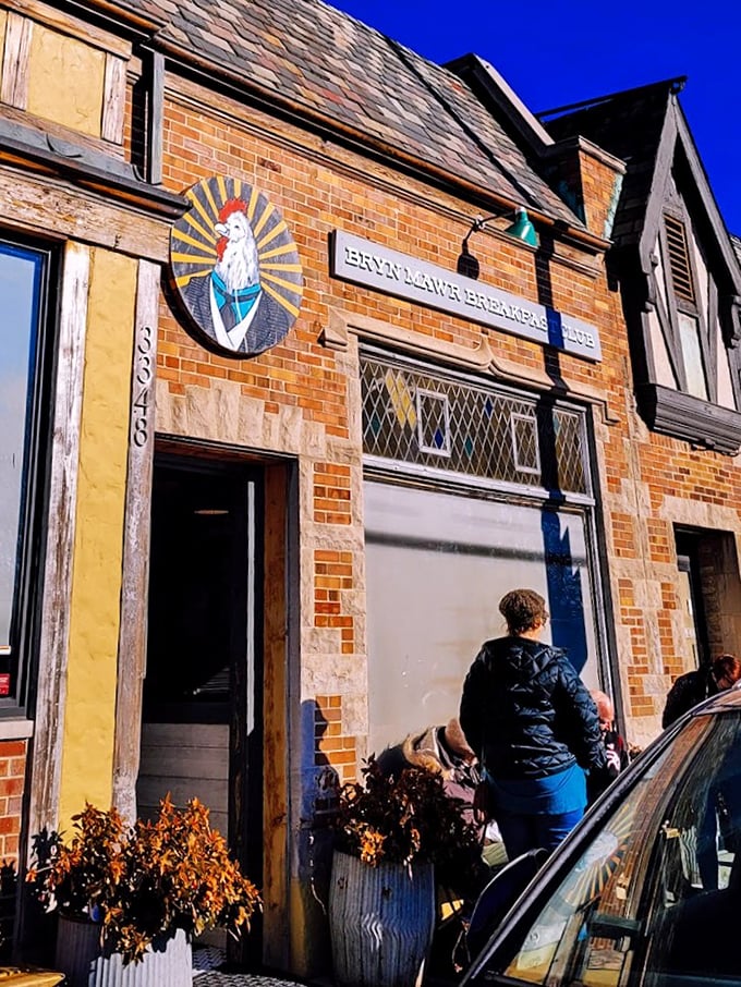 Holy crepe! This breakfast club's got a rooster mascot cooler than Fonzie in a fridge.