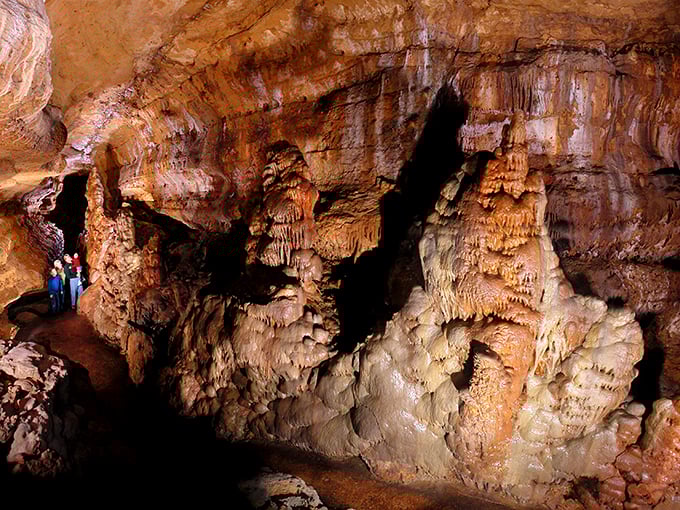 Underground bling! This cave's got more sparkle than Elvis's jumpsuit collection.