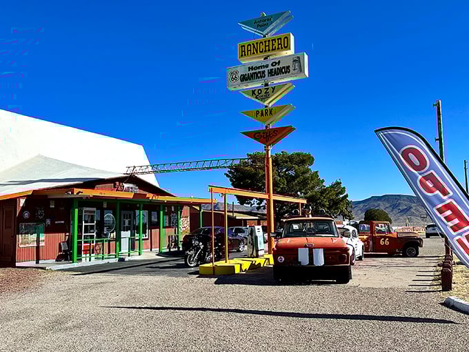 Easter Island, eat your heart out! This colossal green noggin is the desert's answer to ancient mystique.