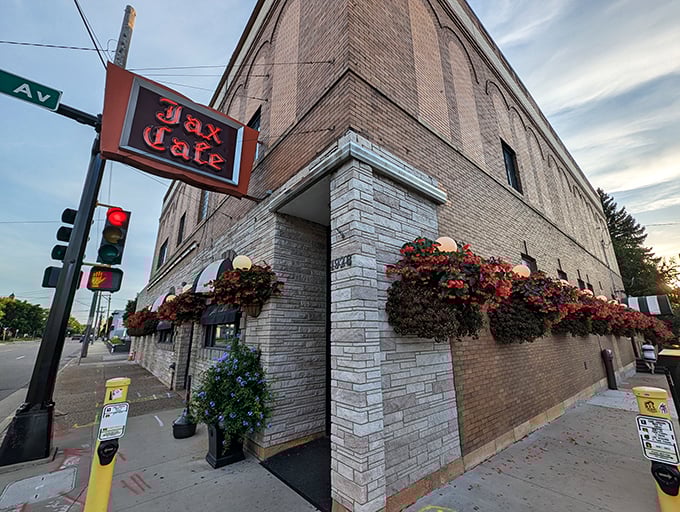 Where flowers bloom, flavors flourish. Jax Cafe's charming exterior hints at the culinary delights waiting inside.