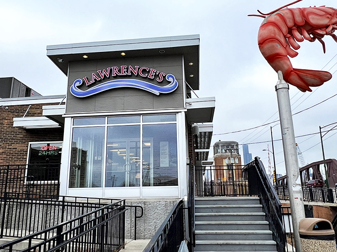 Lawrence's Fish & Shrimp: Where that giant crustacean sign isn't compensating for anything. The food's as big as the promise!