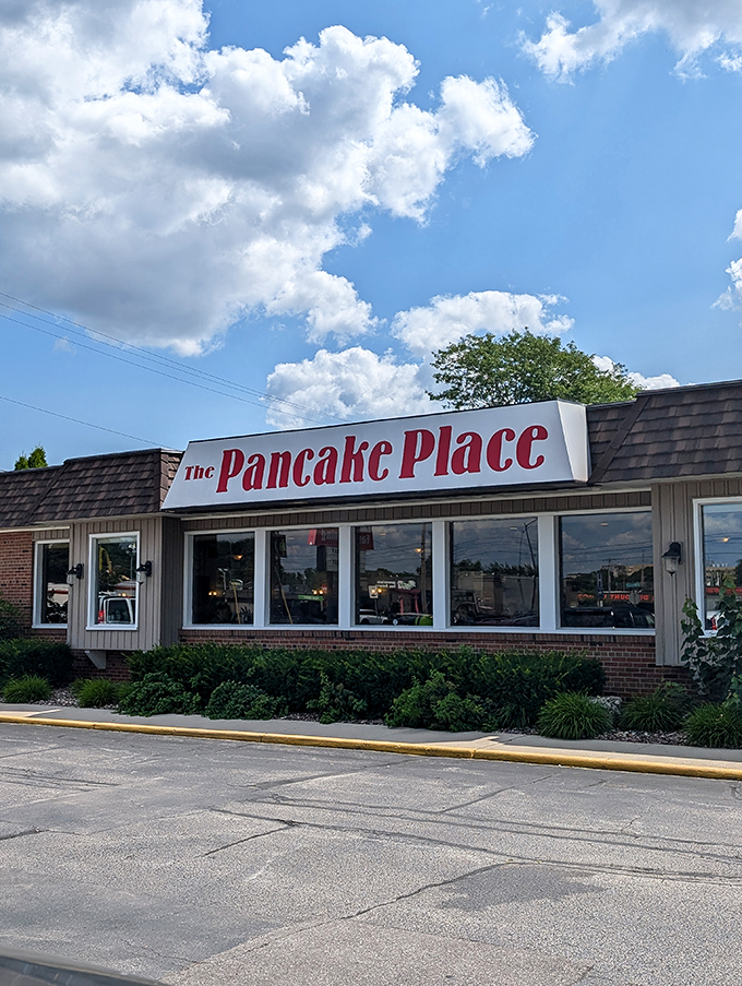 Touchdown for your taste buds! Pancake Place serves up stacks higher than a Lambeau Leap.