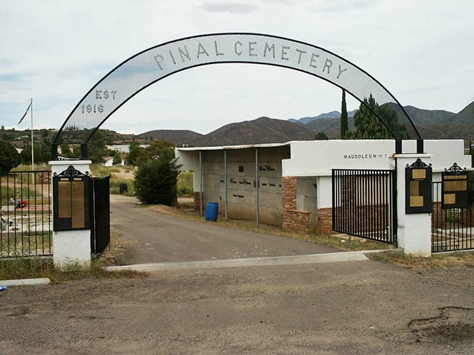 History set in stone: Pinal Cemetery's weathered markers tell tales of Globe's colorful past.