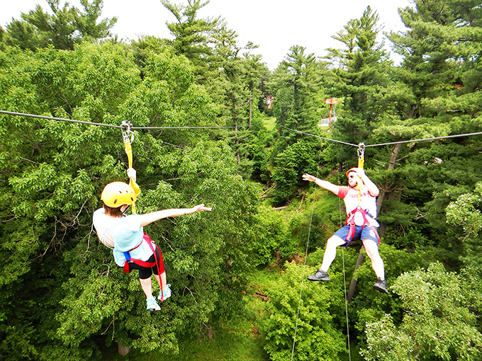 "I believe I can fly" takes on a whole new meaning when you're suspended above a canyon. R. Kelly, eat your heart out!