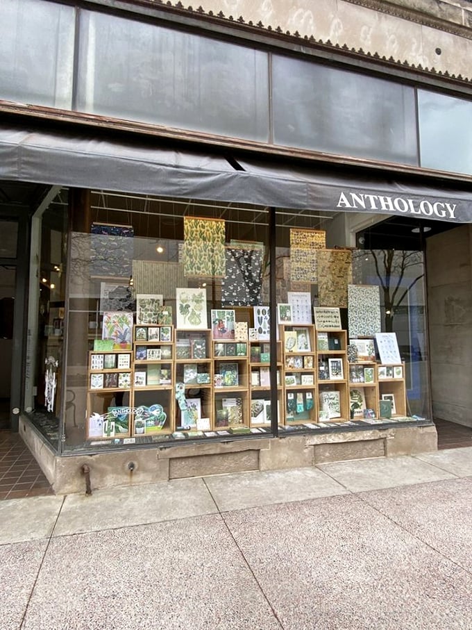 Window shopping just got dangerous. Anthology's display is a siren call to your inner gift-giving guru.