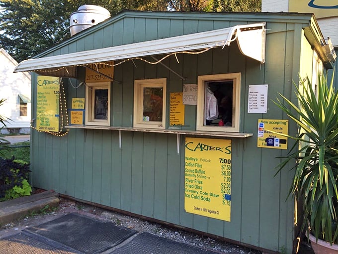 Green on the outside, golden on the inside. This tiny takeout spot is frying up catfish that'll make you purr with delight.