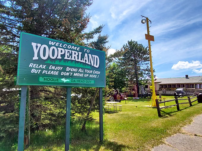 Yooperland ahoy! This tourist trap is more charming than cheesy, celebrating the quirks of Upper Peninsula life with a wink and a smile.
