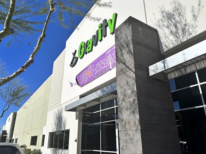 Who needs scenic overlooks when you can get a bird's eye view from a trampoline? Gravity Extreme Zone: where road trips take flight!