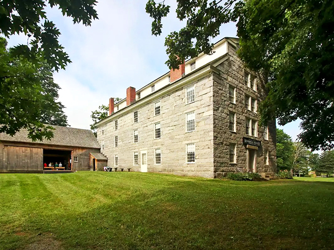 History stacked high! The Old Stone House Museum towers over visitors, promising four floors of fascinating finds.