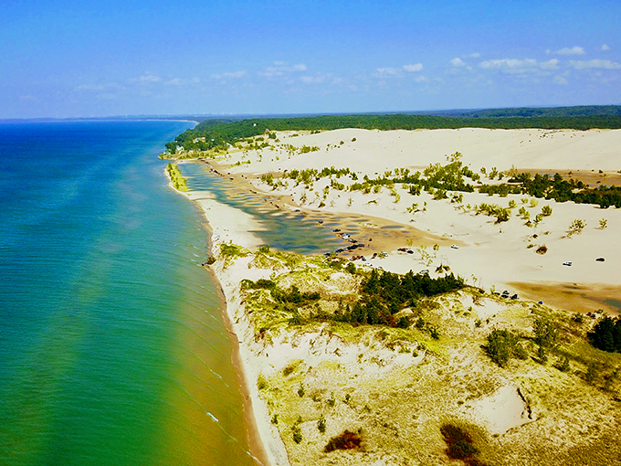 Where desert meets lake. Silver Lake State Park: the beach that couldn't decide, so it became both.