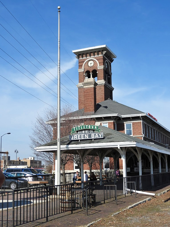 All aboard the flavor train! This old depot now serves up brews that'll make your taste buds cheer.