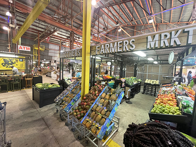 Farm-to-table fantasia! Stroll through aisles of rainbow-hued fruits and veggies in this gastronomic wonderland.