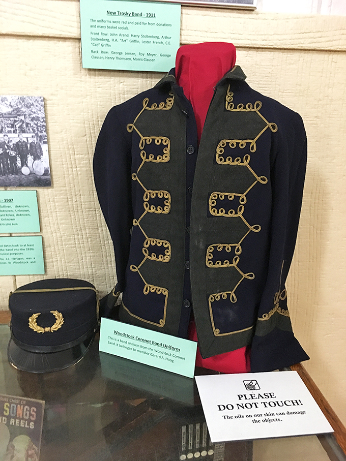 "Strike up the band&hellip; and the fashion police!" This dapper uniform proves that even small-town musicians knew how to dress to impress.