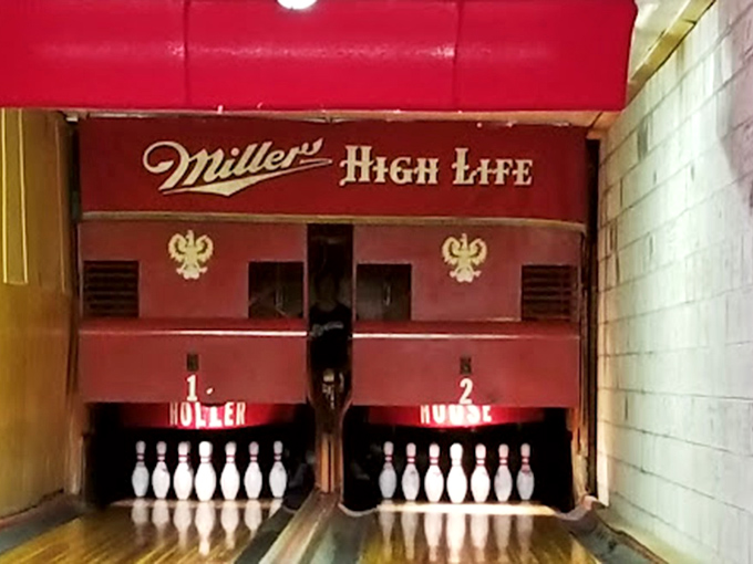 "High Life" indeed! These pins have seen more strikes than a union meeting, all under the watchful eye of Miller's finest.