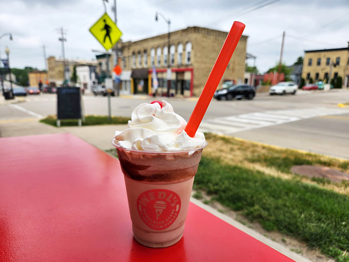 Chocolate dreams come true! This milkshake is thicker than the plot of a soap opera.