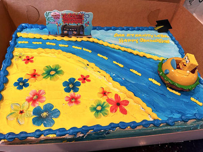 Who needs a beach when you can have this edible paradise? This custom cake is giving me serious "wish you were here" postcard vibes, minus the sand in uncomfortable places.