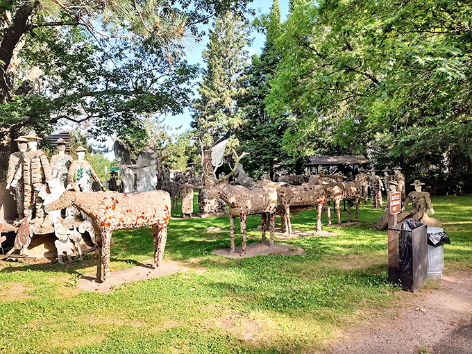 Oh deer, what do we have here? A herd of stone cervidae that would make even the most seasoned hunter do a double-take.