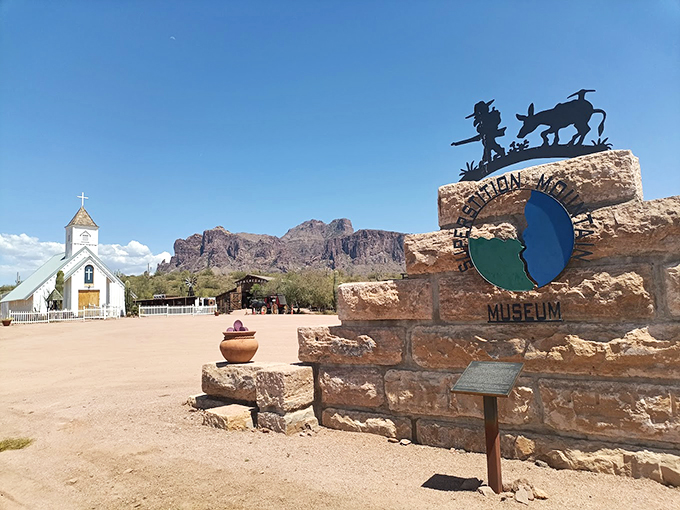 Where the Wild West meets rock 'n' roll: This sign marks the spot where cowboy boots and blue suede shoes dance in perfect harmony.
