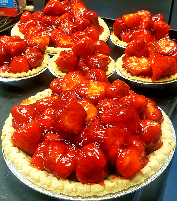 These strawberry pies are so red and juicy, they make Snow White's apple look like old news. One bite, and you'll be whistling while you work... on your second slice.