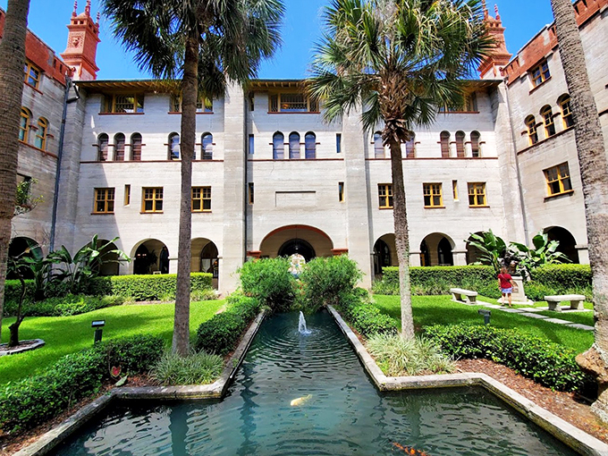 Who needs a time machine when you've got this courtyard? It's like stepping into a postcard from the 1900s, minus the uncomfortable corsets.