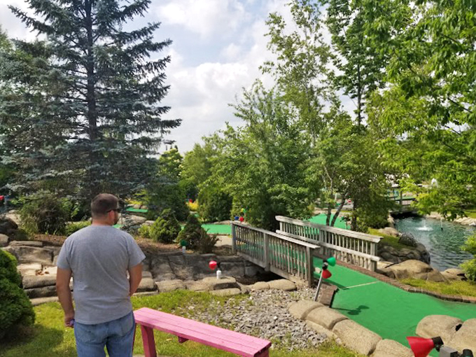 Mini-golf: where dreams of being Tiger Woods meet the reality of windmills and clown mouths. Putt-putt perfection awaits!