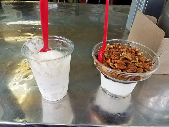 Nutty about custard? Leon's turtle sundae is a shell-shocking blend of creamy, crunchy, and gooey goodness that'll make you say "cowabunga!"