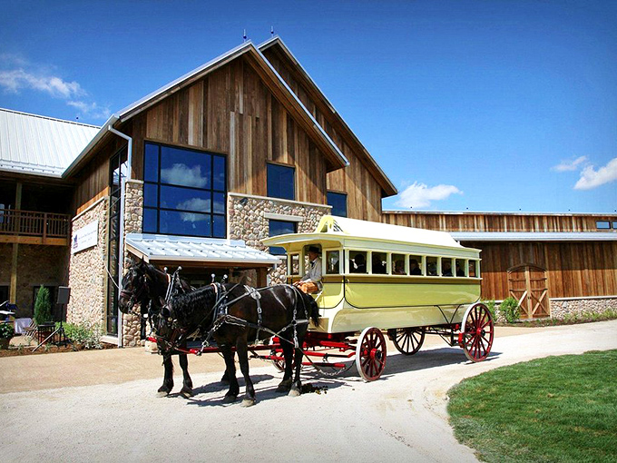 Not your average barn raising! This visitor center blends modern comfort with old-world charm, like a time-traveling HGTV makeover.