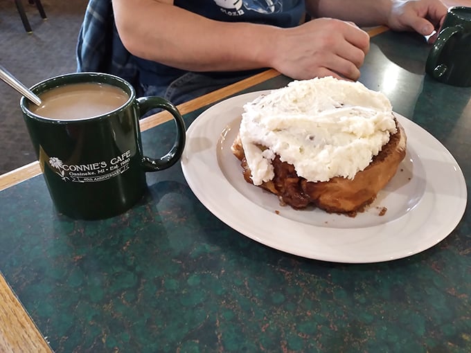 The dynamic duo of breakfast bliss: a cinnamon roll that could double as a pillow and coffee strong enough to wake the dead. Now that's how you start a day!