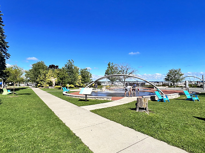 Splash into fun! This fountain play area is the perfect spot for kids (and kids at heart) to cool off and make a splash.