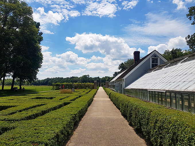 "Hedge your bets! This manicured path leads to... well, we're not sure, but with scenery this good, who cares? Adventure awaits!"