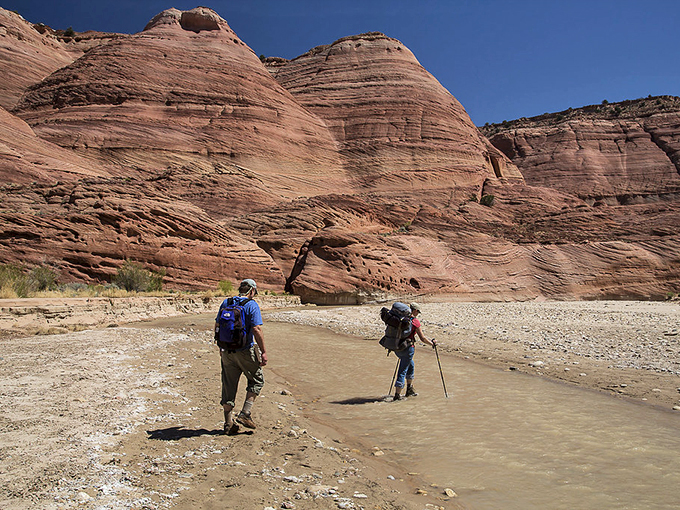 Who needs a stairmaster when you've got nature's own obstacle course? These hikers are getting a workout and a view that puts any gym to shame.