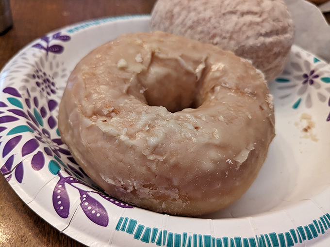 Maple-frosted magnificence! This isn't just a donut &ndash; it's Vermont's soul in circular form, ready for your breakfast delight.