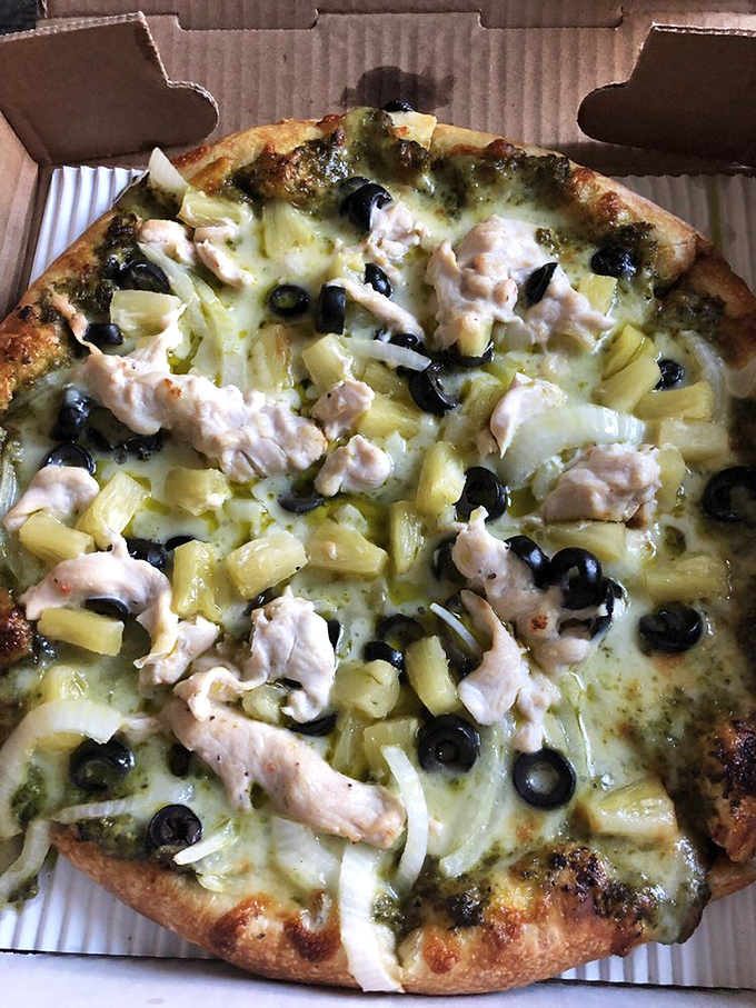 Who needs a trip to Italy when you've got this pesto pizza? It's like a Mediterranean vacation for your taste buds.
