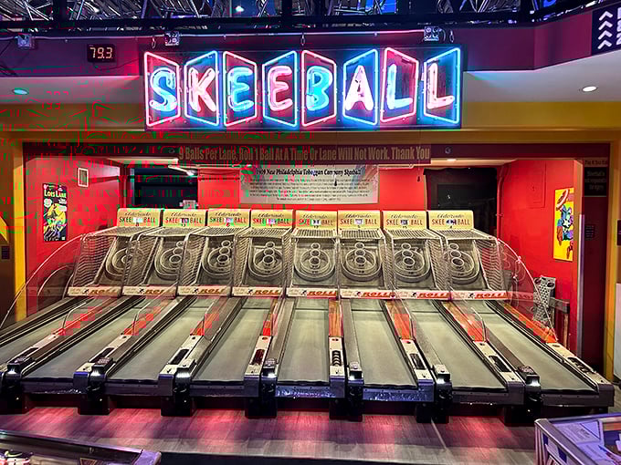 Roll up, roll up! These classic skeeball lanes are ready to test your aim and transport you straight back to boardwalk summers of yesteryear.